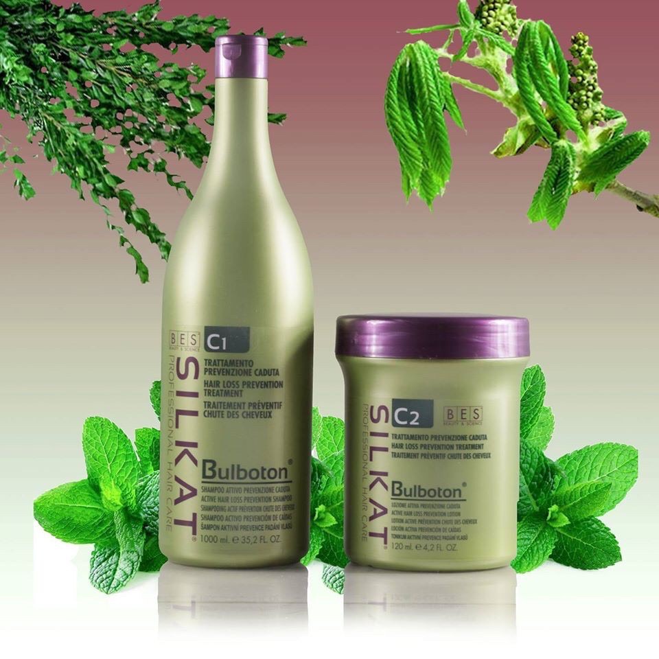 Cặp dầu gội, huyết thanh ngăn rụng tóc, kích thích mọc tóc Bes Silkat ...