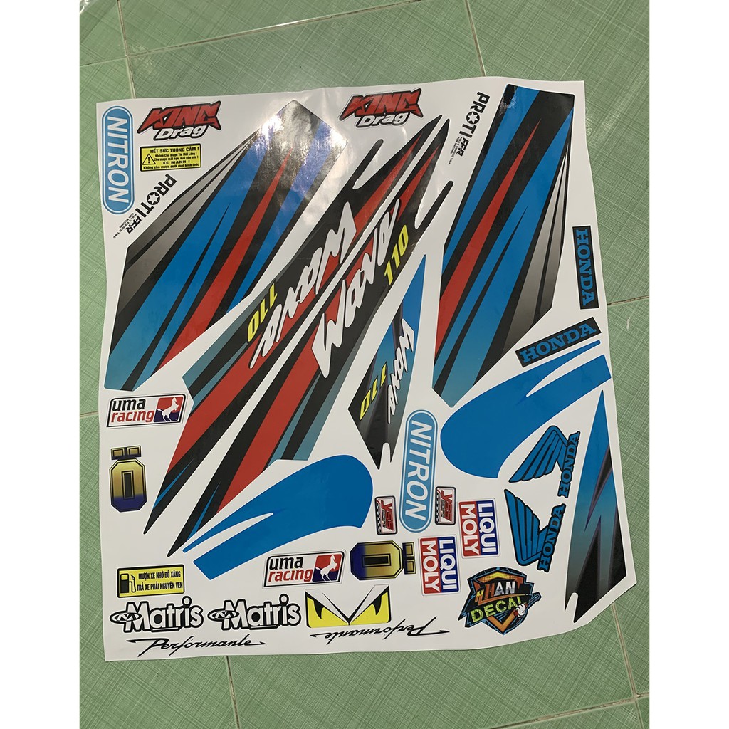 Tem wave 110 xanh đen | Shopee Việt Nam