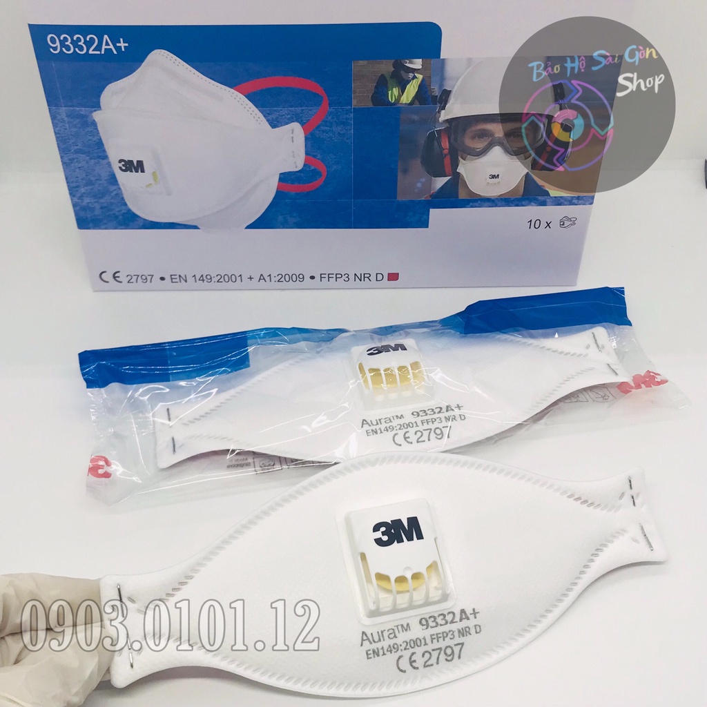 Khẩu trang 3m 9332 a+ chính hãng, N95 có van thở cao cấp đệm mũi tiệt ...