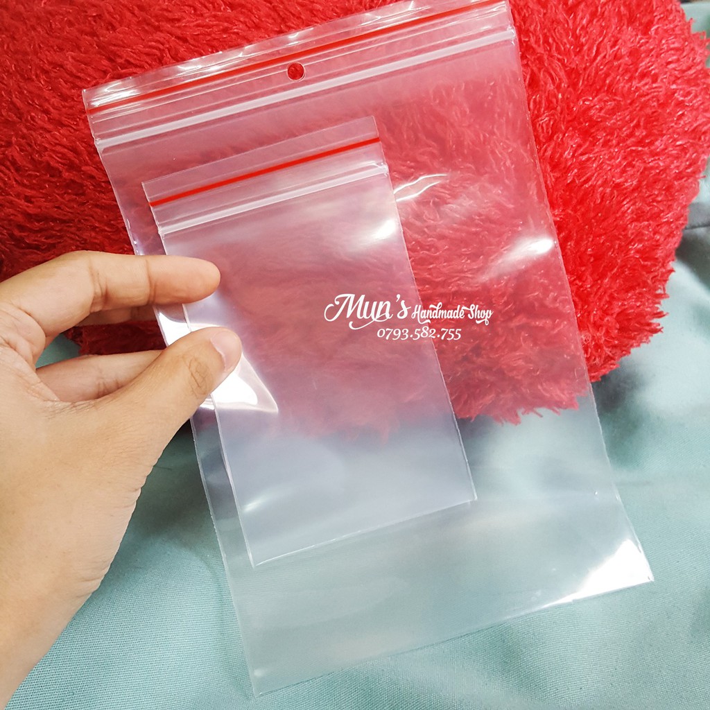 100g túi zip viền đỏ size 5x7 - 7x12 - 12x17 - 25x35 | Shopee Việt Nam