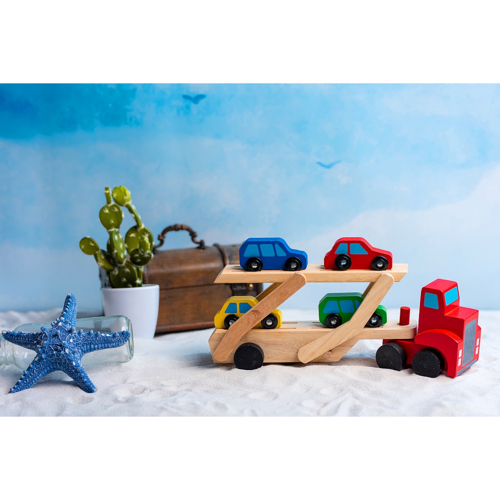 Xe Ôto romooc 2 tầng + 4 xe con | Shopee Việt Nam