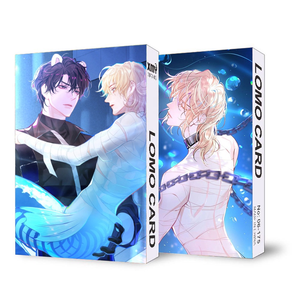 ( không kèm hộp ) Ảnh lomo IN HÌNH Nhân ngư hãm lạc boy love manhua chibi 30 tấm xinh xắn ...