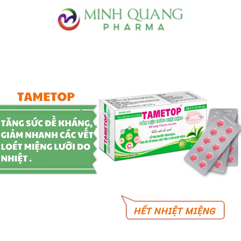 Viên uống Tametop hộp 30 viên. Tăng đề kháng hết nhiệt miệng | Shopee ...