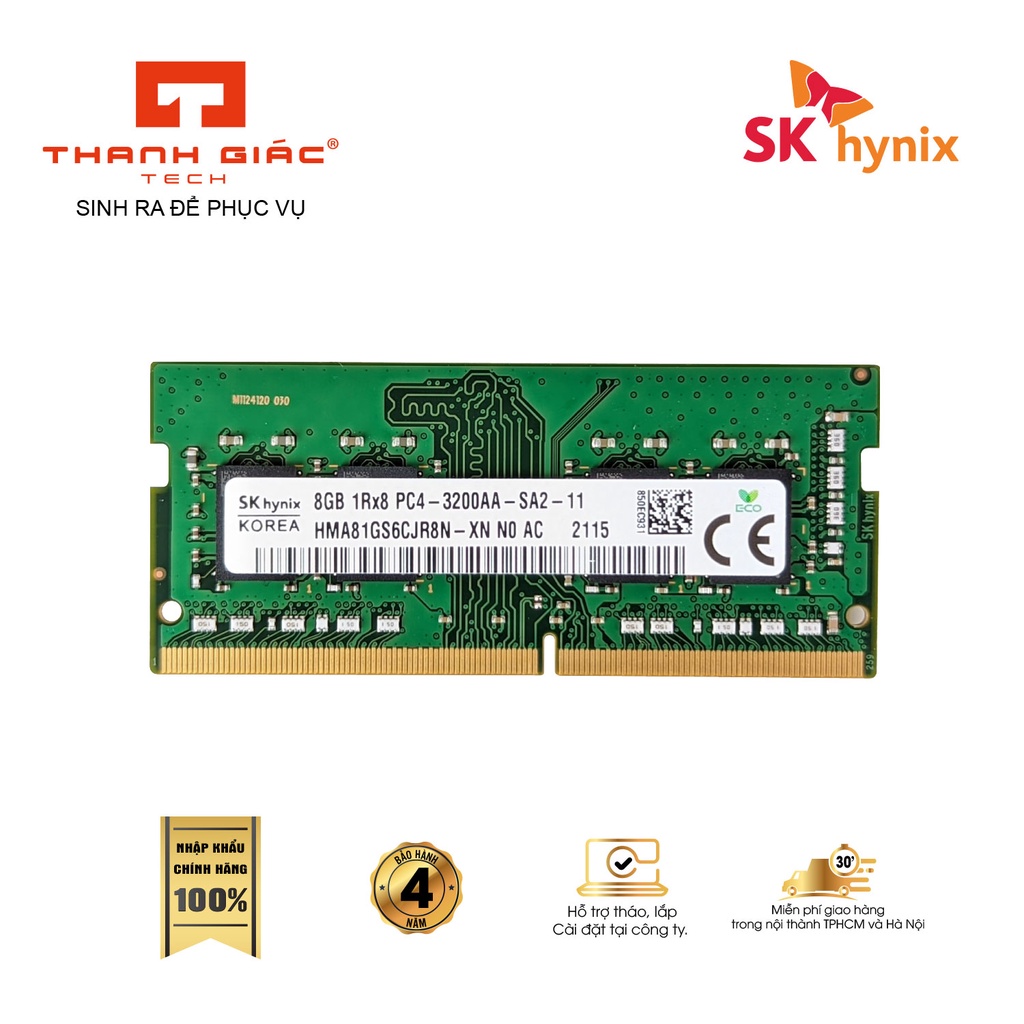 Ram Laptop DDR4 Sk hynix 4Gb 8Gb 16Gb Bus 3200-Chính hãng 100%,Bảo hành ...