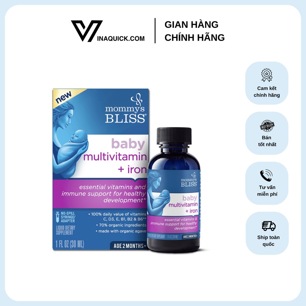 Vitamin Tổng Hợp Chứa Sắt Mommy's Bliss Baby Multivitamin + Iron Drop ...
