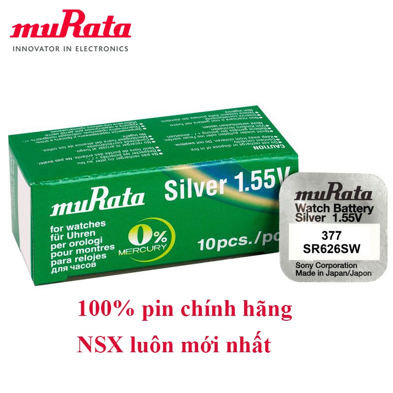Pin đồng hồ Murata Sony 377 SR626SW dành cho đồng hồ dùng pin 377 ...