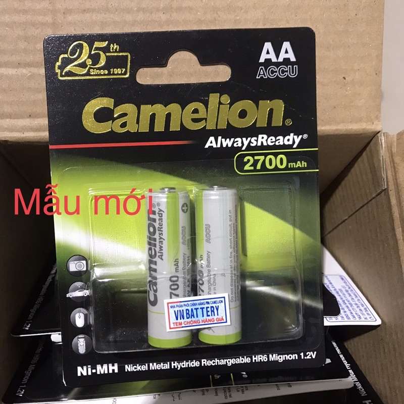 Pin Sạc Camelion AA (2A) 1.2V dung lượng 2700mAh chuyên dụng cho máy ...
