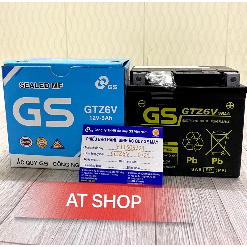 Bình Ắc Quy Khô hiệu GS cho xe FX ,LÍT 125, AirBlade 125/ PCX,... (GTZ6V) 12V-5Ah | Shopee Việt Nam