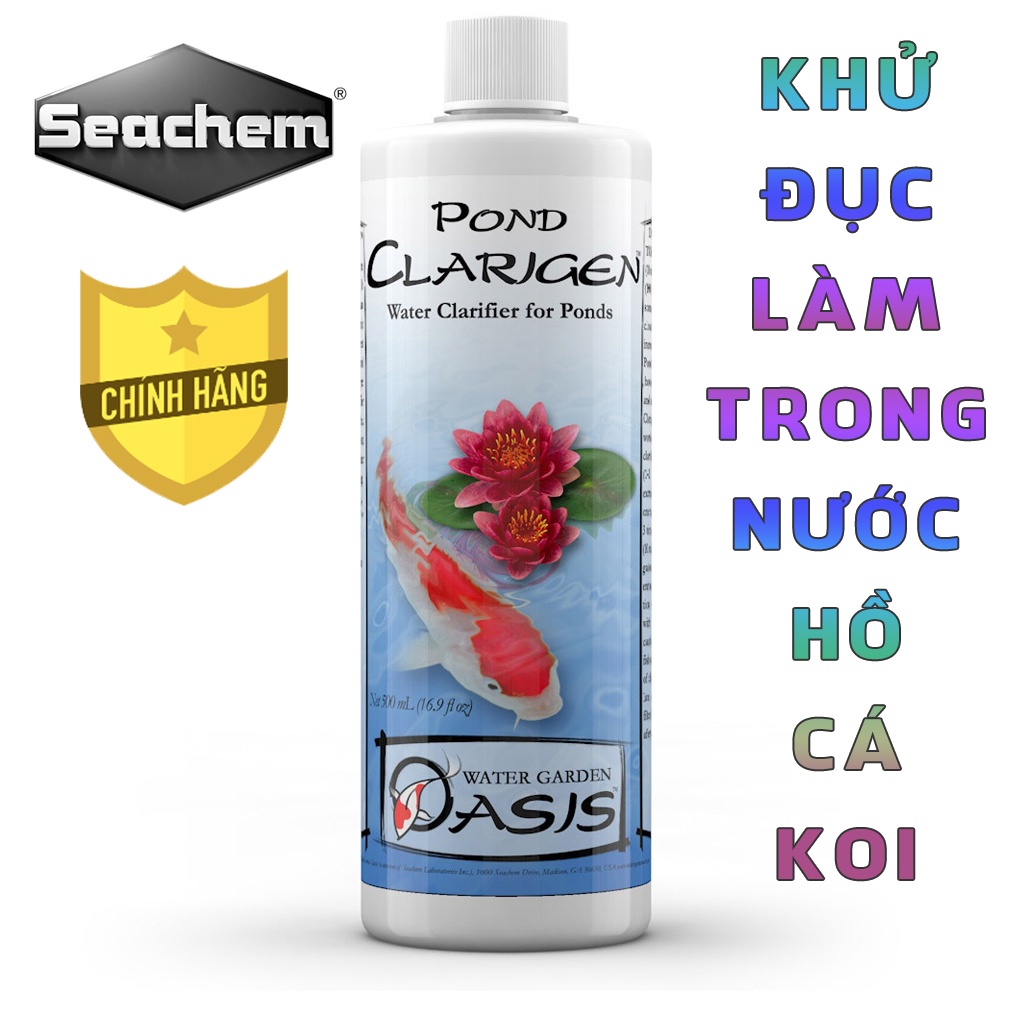 Dung dịch Seachem - Pond Clarigen khử đục làm trong nước hồ cá Koi, hồ cá thủy sinh - Chai 500 ...