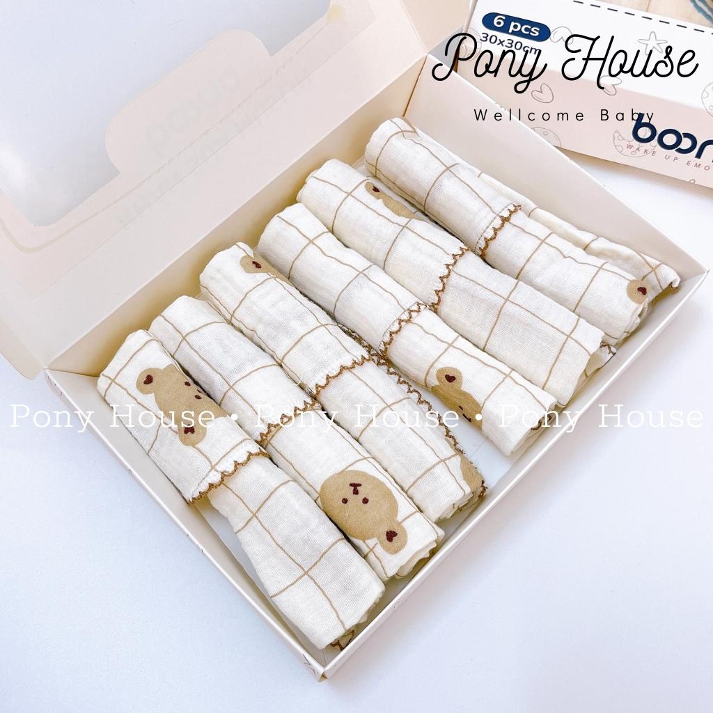 Khăn Sữa Boona - Set 6 Khăn Xô Muslin Siêu Mềm, Mịn Rửa Mặt, Tắm Cho Bé Sơ Sinh | Shopee Việt Nam