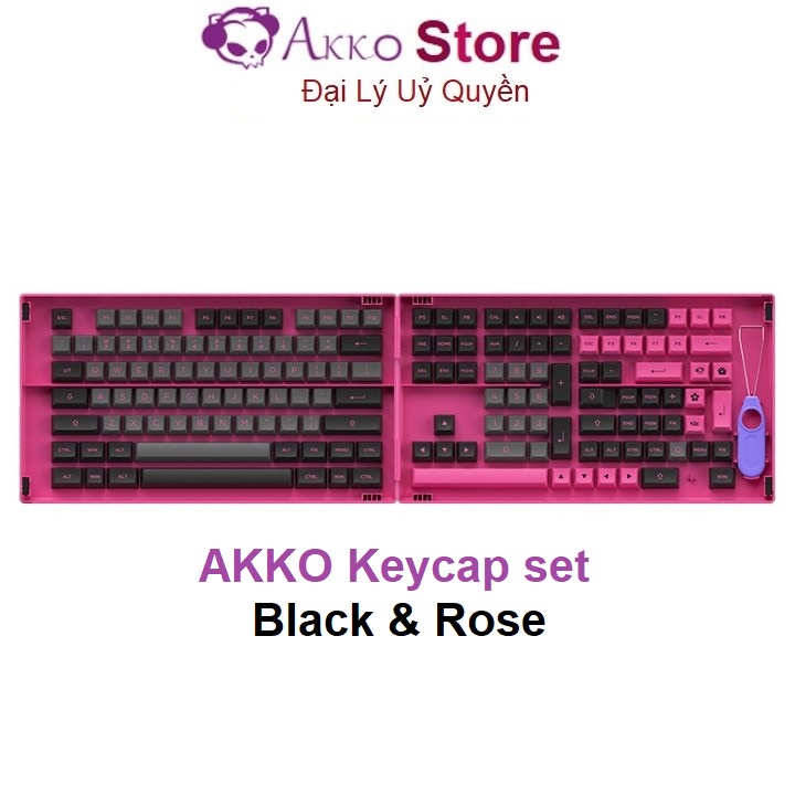 Bộ nút phím cơ AKKO Keycap set – Black & Rose (PBT Double-Shot/ASA ...