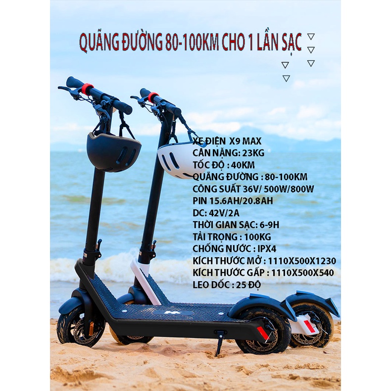 Xe scooter điện X9-PROMAX dành cho người lớn đi 100km cho 1 lần sạc ...