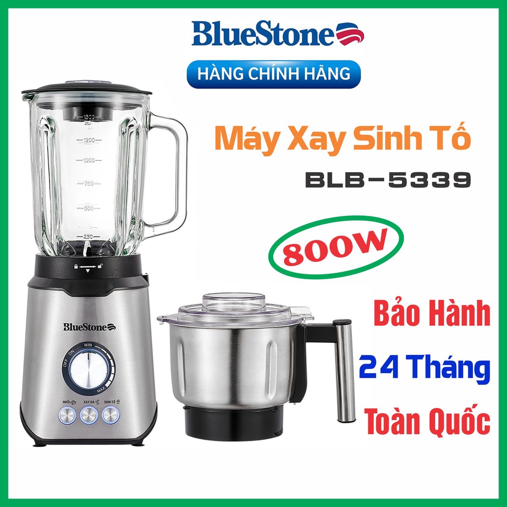[Hàng chính hãng] Máy xay sinh tố đa năng BlueStone BLB-5339 công suất 800W. 2 cối xay riêng ...