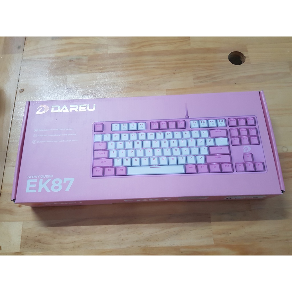 Bàn phím Dareu EK87 Pink White Brown Switch | Shopee Việt Nam