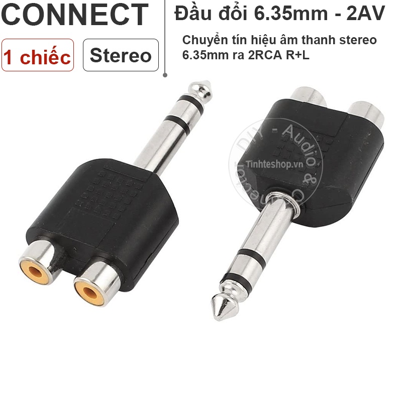 Jack 6ly stereo ra 2 hoa sen - Đầu chuyển 6.5mm TRS sang 2 RCA R+L ...
