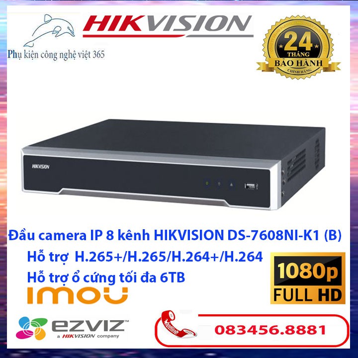Đầu ghi hình camera IP 8 kênh HIKVISION DS-7608NI-K1 (B) Bảo hành 2 năm Chính hãng | Shopee Việt Nam