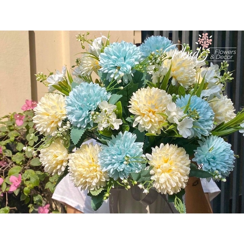 Hoa giả - Chùm hoa cúc bing bong 9 bông loại 1 bông to 10 cm | Shopee ...