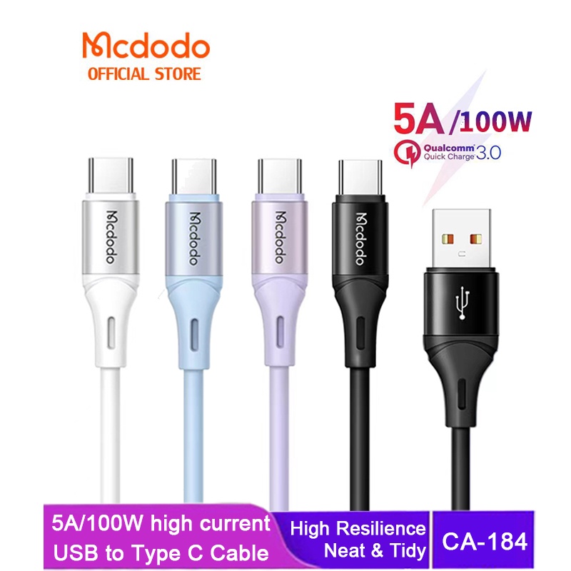 Dây Cáp Sạc Mcdodo USB Sang Type C 1.2M 5A 100W CA-184 | Shopee Việt Nam