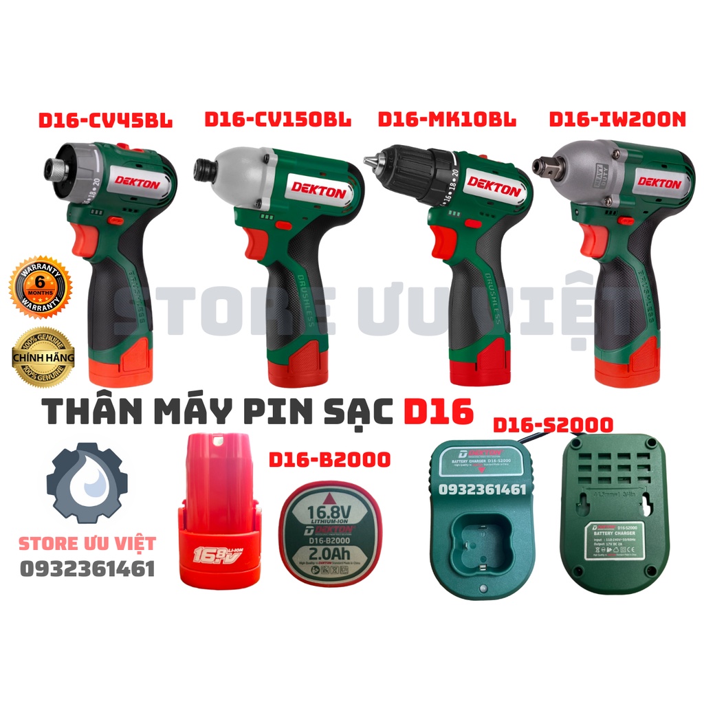 THÂN MÁY D16 16,8V DEKTON D16-IW200N D16-CV150BL D16-CV45BL D16-MK10BL Chính Hãng Dekton Giá TỐT ...