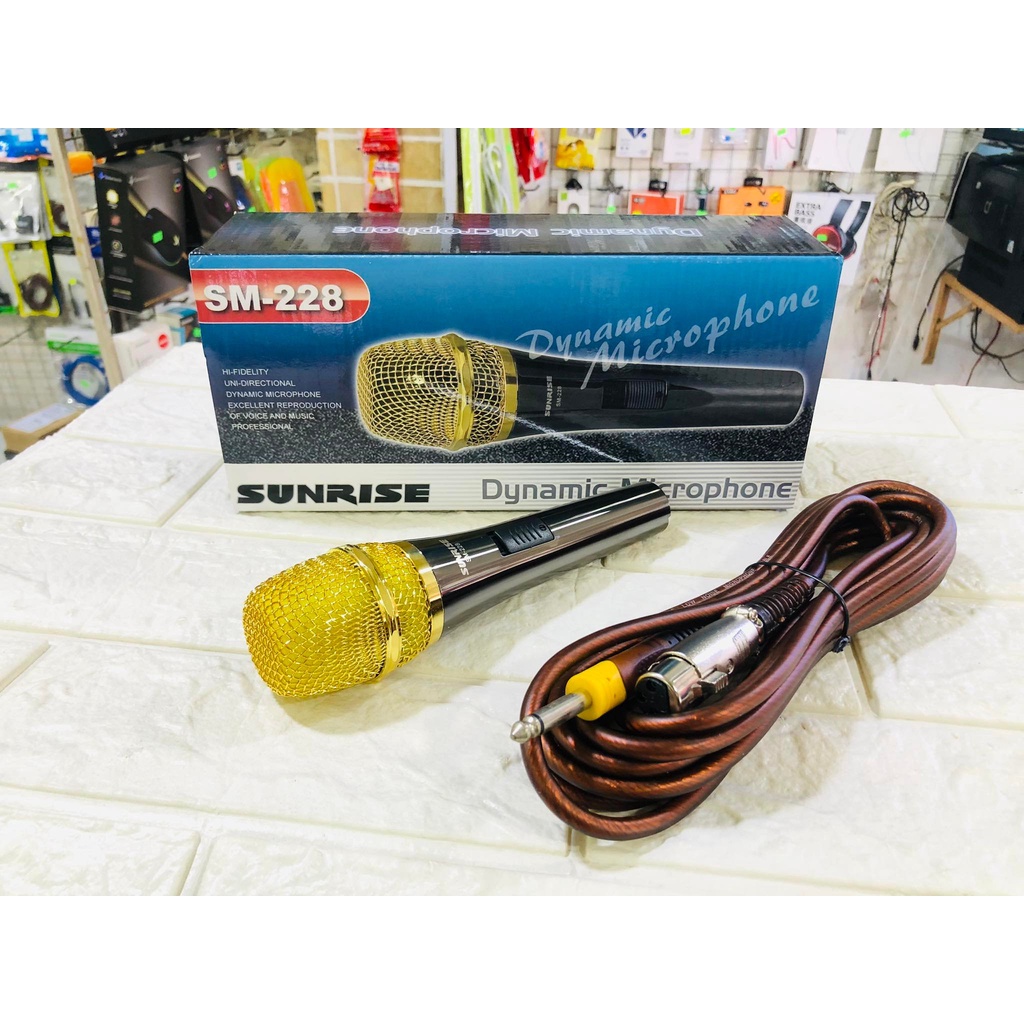 MICRO XỊN KARAOKE CHỐNG HÚ SUNRISE SM-228 CÓ DÂY HÀNG CHÍNH HÃNG | Shopee Việt Nam