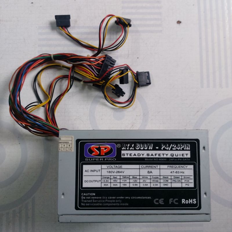 Bộ nguồn SP super pro ATX 600W 700W 500w 400w 550w 350w- P4/24PIN (đã sử dụng) gắn card rời ...