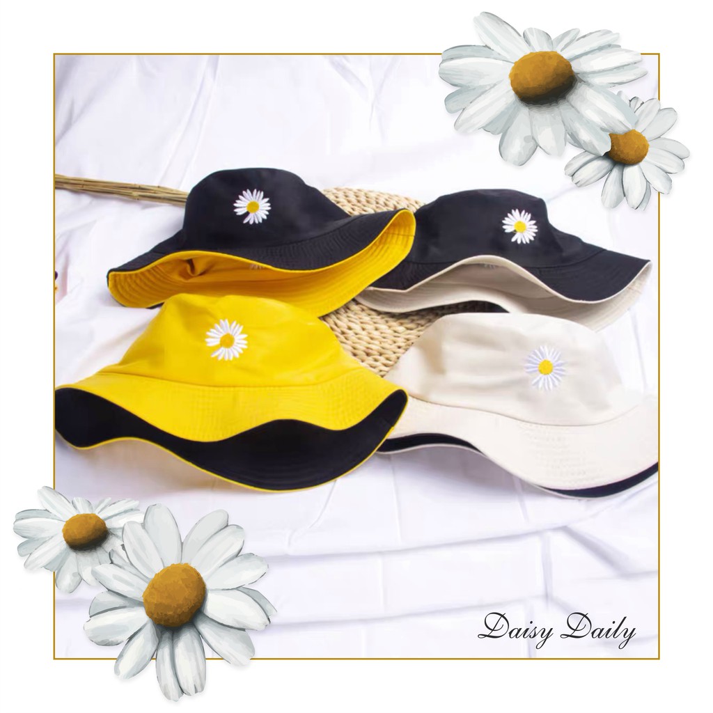 Mũ bucket, nón tai bèo 2 mặt Hoa cúc Daisy GD hot trend | Shopee Việt Nam