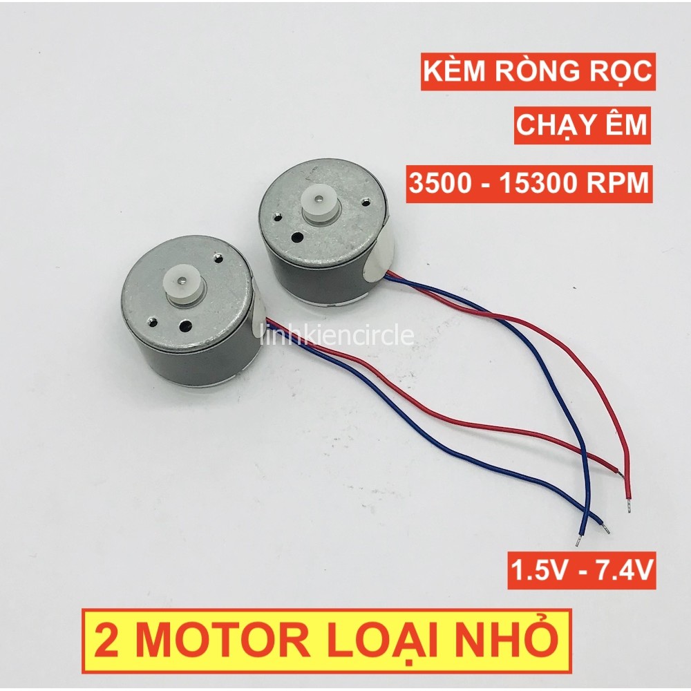 2 motor mini 3V kèm ròng rọc chạy rất êm tốc dộ 3500 - 15300 RPM hàng ...