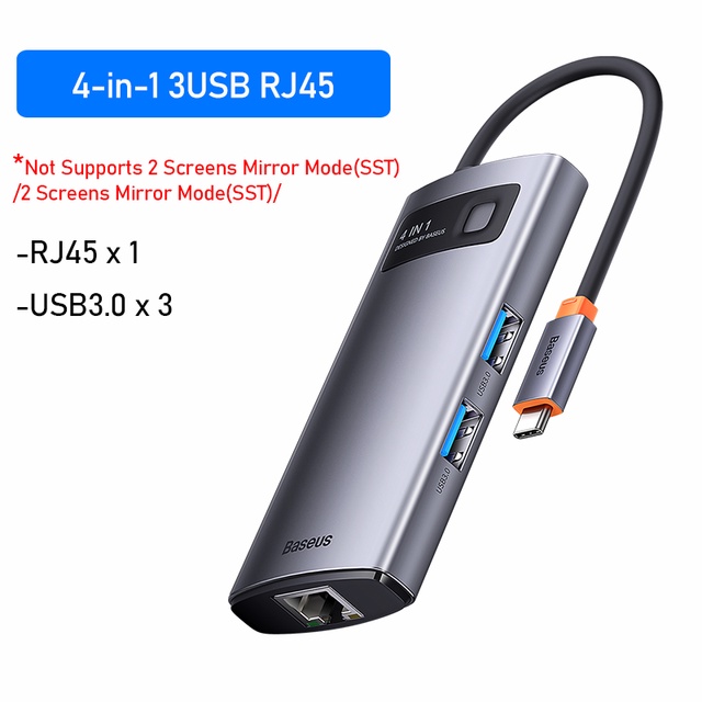 Baseus USB C Hub chia cổng Type C sang HDMI USB 3.0 PD100W 4K thích hợp cho Mac Dell Xiaomi ...