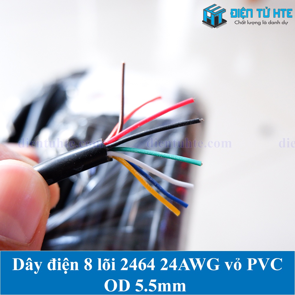 Dây cáp tín hiệu 8 lõi 2464 24AWG 0.2mm2 vỏ PVC 80 độ C (1 mét ...