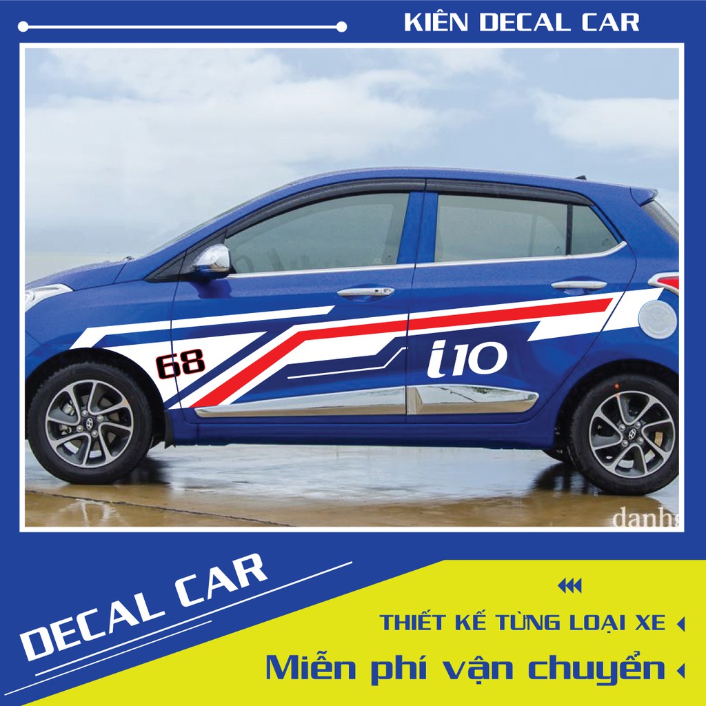 Tem xe Hyundai i10 phong cách thể thao - decal i10 | Shopee Việt Nam