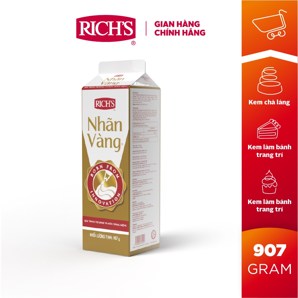 Kem Trang Trí Bánh Rich's Nhãn Vàng Gold Label 907g | Shopee Việt Nam
