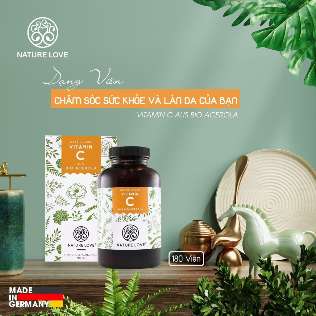 [Hàng Đức] Nature Love VITAMIN C AUS BIO-ACEROLA (180 Kapseln) | Shopee ...
