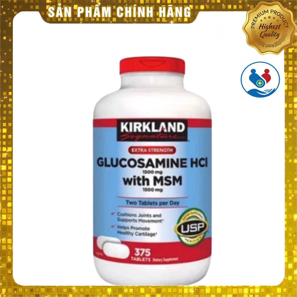 Kirkland Glucosamine HCL 1500mg With MSM 1500mg Hộp 375 Viên | Shopee ...
