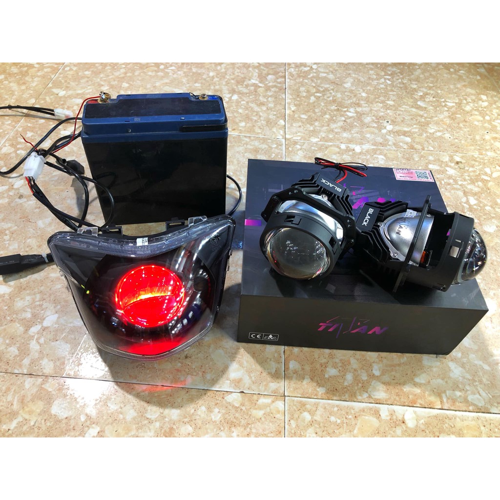 Bi Cầu Titan black Đã Lắp Full bộ cả chóa đèn Ex150 (2017)ae vể lắp như ...