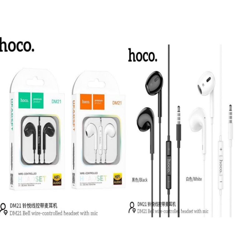 Tai nghe nhét tại HOCO DM21 âm thanh siêu chất chống ồn có Micro nói thoại đầu cắm 3.5mm hàng ...