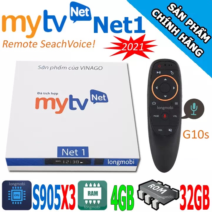 Android TVBOX Có Điều Khiển Giọng Nói MYTV NET1 Ram 4G Rom 32Bb | Hàng ...