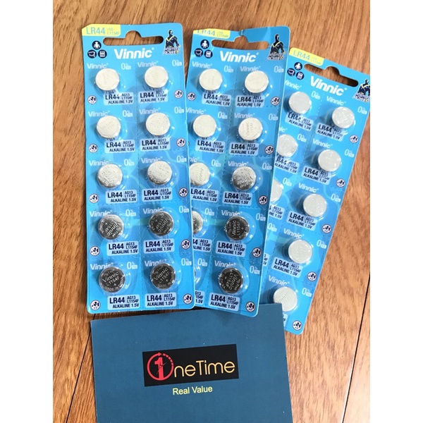 Vỉ 10 viên pin VINNIC LR44 L1154F 1154 AG13 1.55V chính hãng pin máy ...