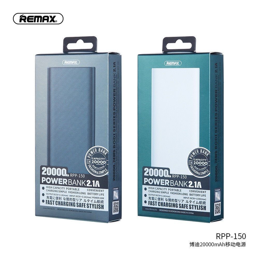 Pin sạc dự phòng Remax RPP-150, dung lượng 20.000 mah, chuẩn dung lượng pin, màu đen | Shopee ...