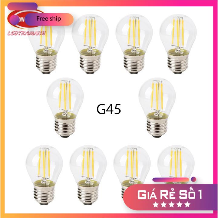 Combo 10 bóng đèn led tròn filament 4w g45 thủy tinh | Shopee Việt Nam