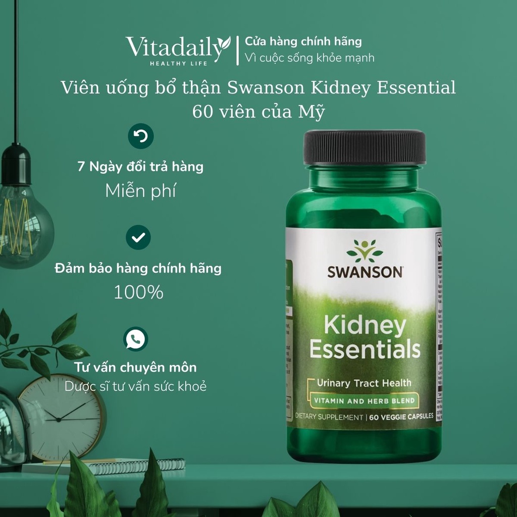 Viên uống bổ thận Swanson Kidney Essential 60 viên của Mỹ | Shopee Việt Nam