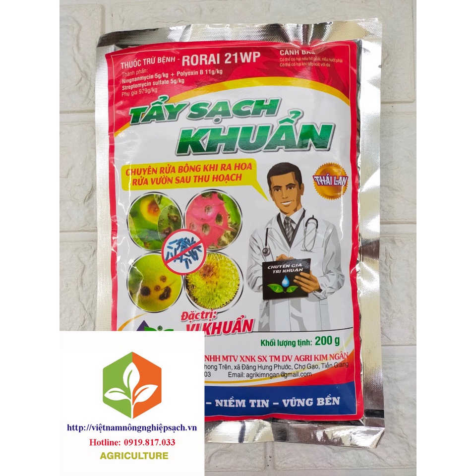 RORAI 21WP – TẨY SẠCH KHUẨN- T-R-Ị BỆNH DO VI KHUẨN GÂY RA TRÊN CÂY ...