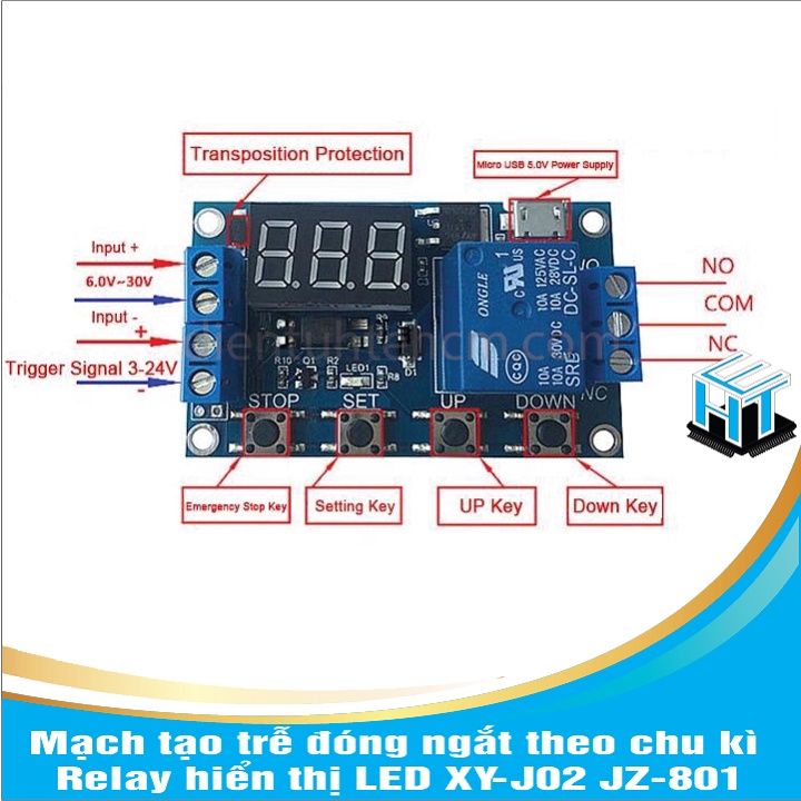 Mạch tạo trễ đóng ngắt theo chu kì Relay hiển thị LED XY-J02 JZ-801 | Shopee Việt Nam