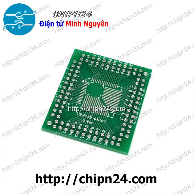 [2 CÁI] (KG1) Đế chuyển LQFP QFP FQFP TQFP 32/ 44/ 64/ 80/ 100 0.5/0.8mm to DIP (PCB chuyển ...
