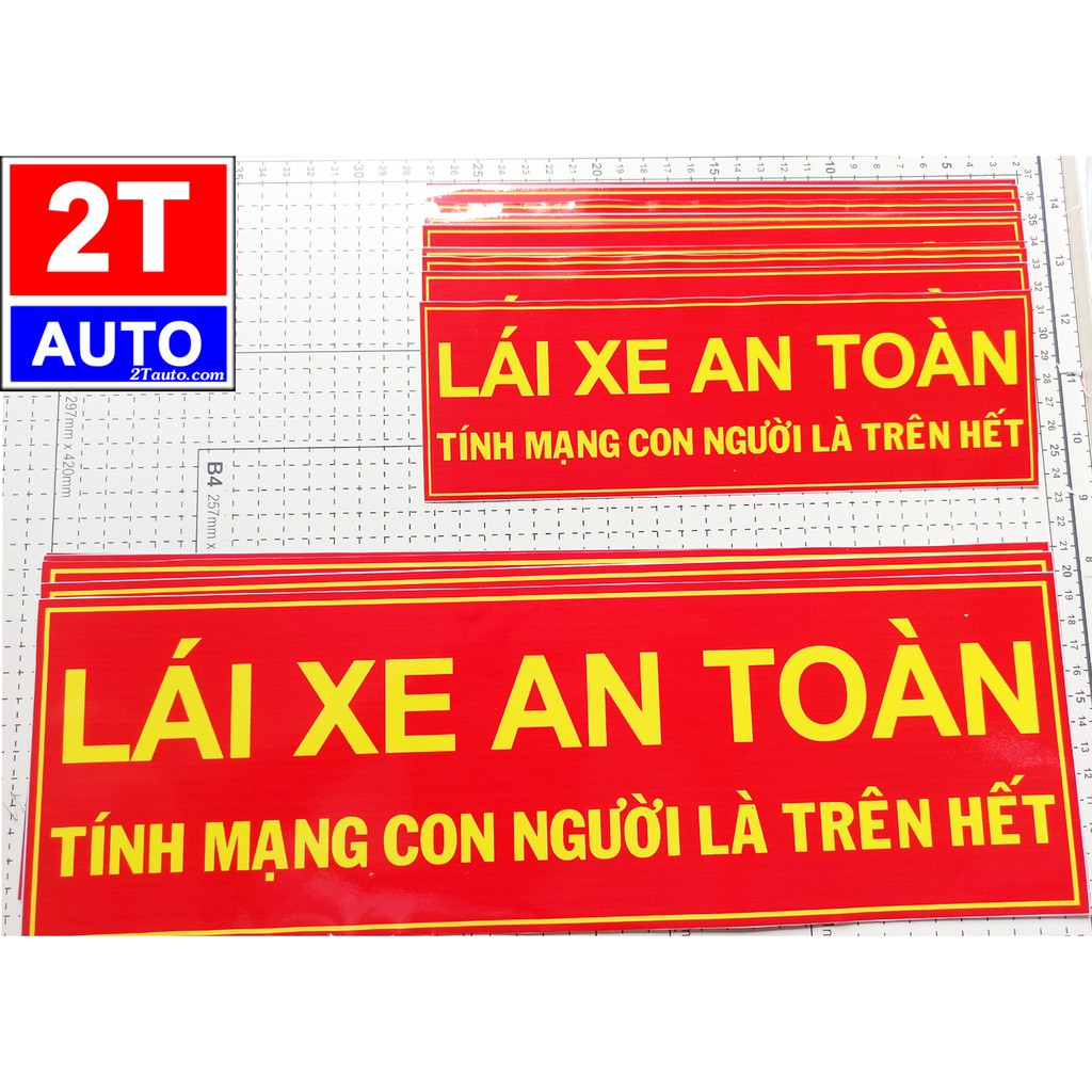 LOGO LÁI XE AN TOÀN - NỀN ĐỎ - NHIỀU KÍCH CỠ, sticker tấm dán lái xe an ...