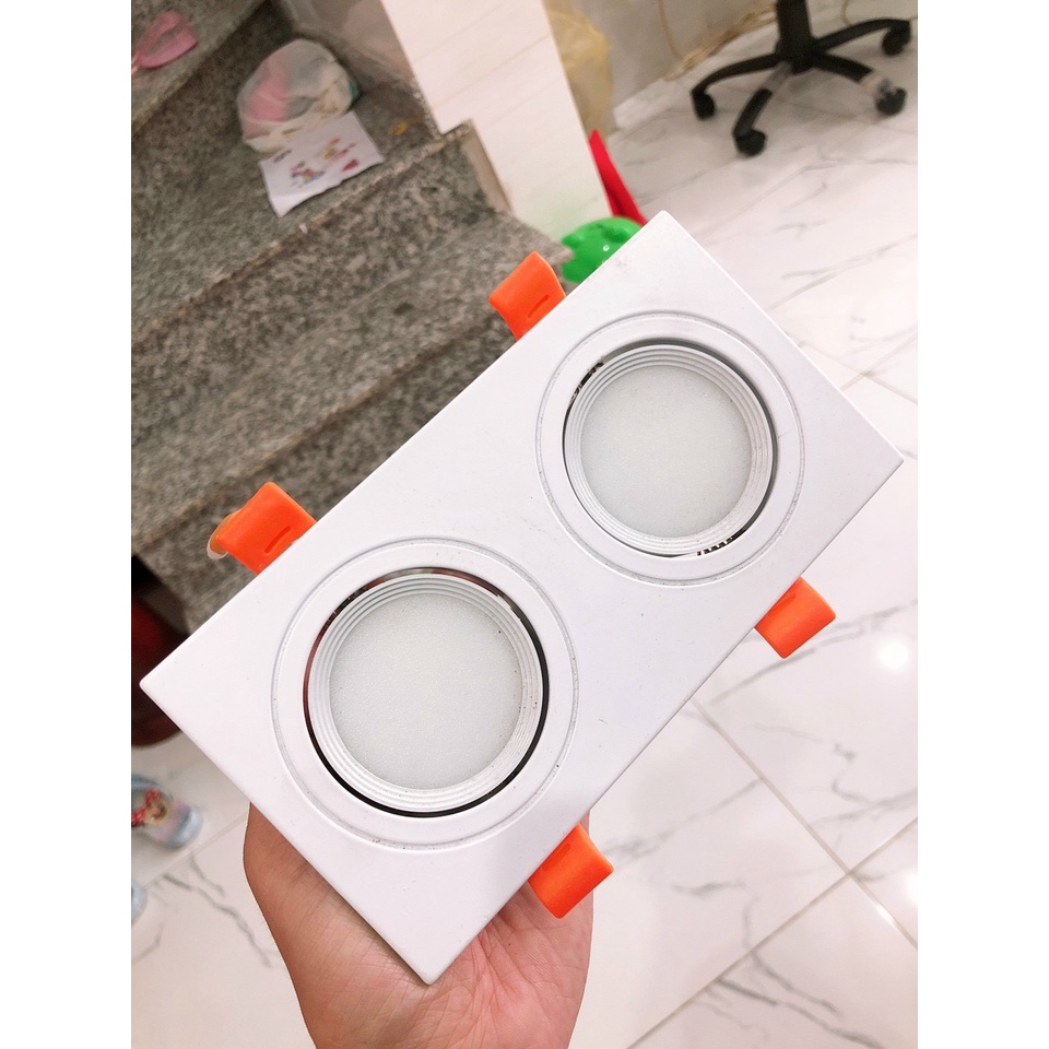 Đèn led downlight đôi, Kích thước đèn led đôi âm trần - MẶT MỜ 2 bóng ...