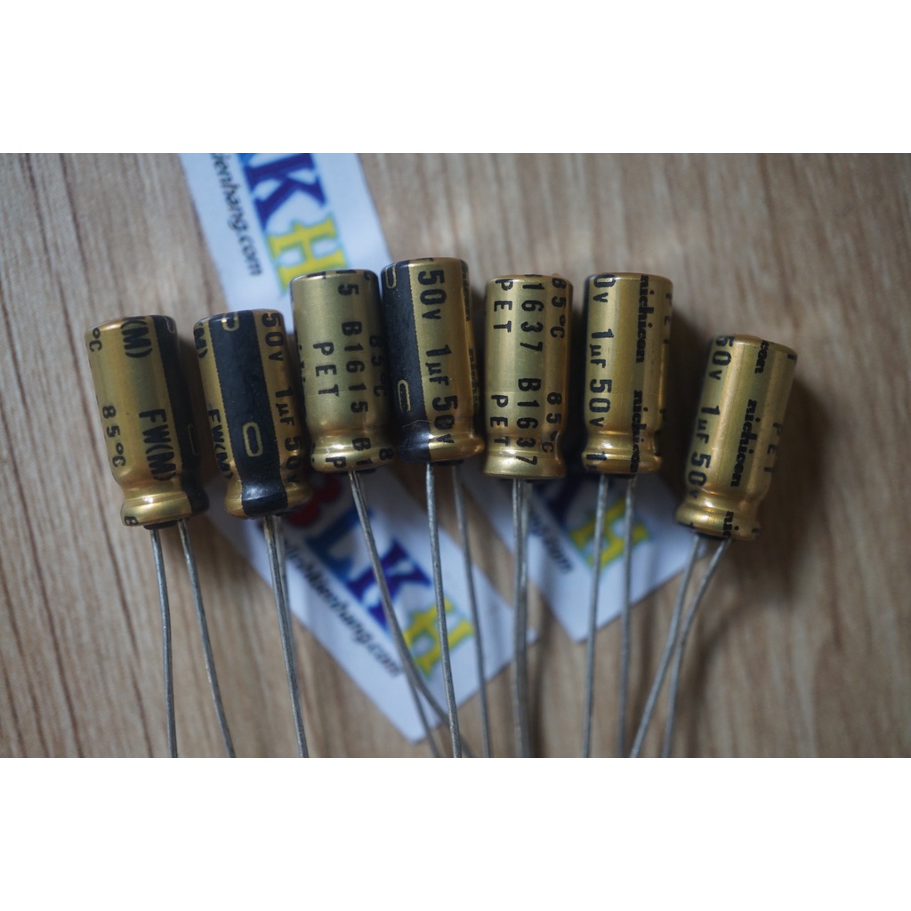 combo 4 con Tụ hóa âm thanh 50V 1uF 85 độ 5x11 chính hãng Nichicon FW ...