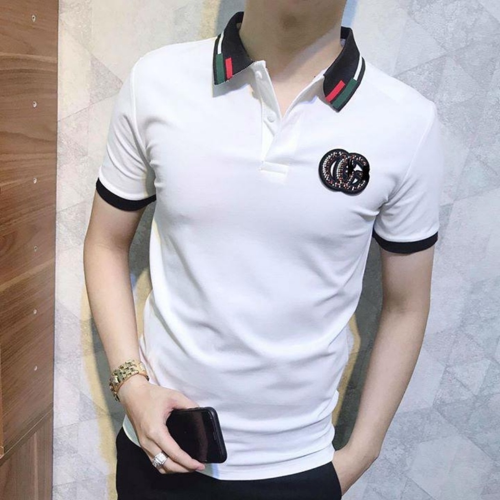 Áo thun nam có cổ GC77 đính hạt cao cấp Thời trang DEAL123 SHOP Thiết ...