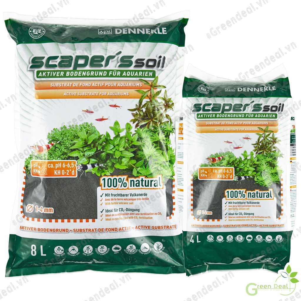 DENNERLE - Scaper's Soil (Bao 8 Lít) | Phân nền trồng cây thủy sinh cho ...