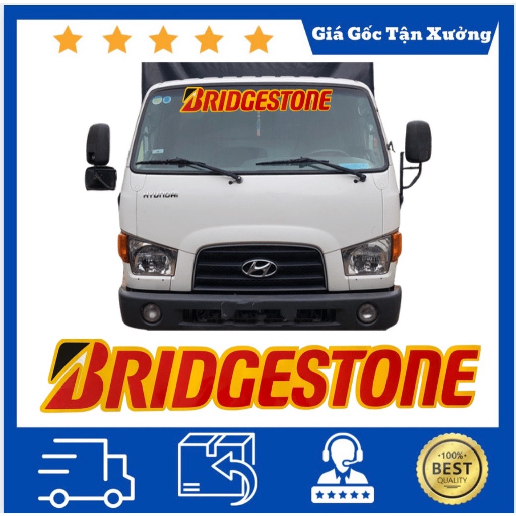 Tem decal chữ Bridgestone dán kính và trang trí xe ô tô , xe tải ...