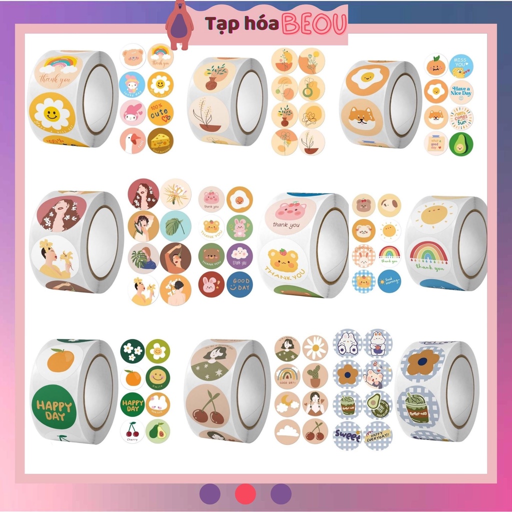 Set 500 Tem Thank You - Sticker Cám ơn gói hàng mẫu 2 | Shopee Việt Nam